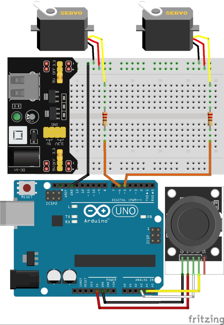 Controle Via Arduino De 2 Micros Servos Com Joystick Blog Arduino Ômega
