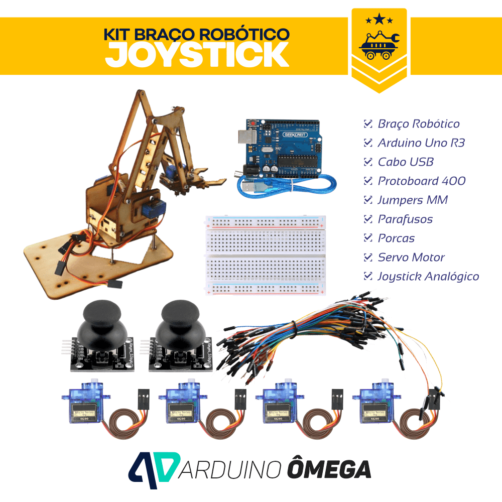 Controlando braço robótico com Joystick - Blog Arduino Ômega