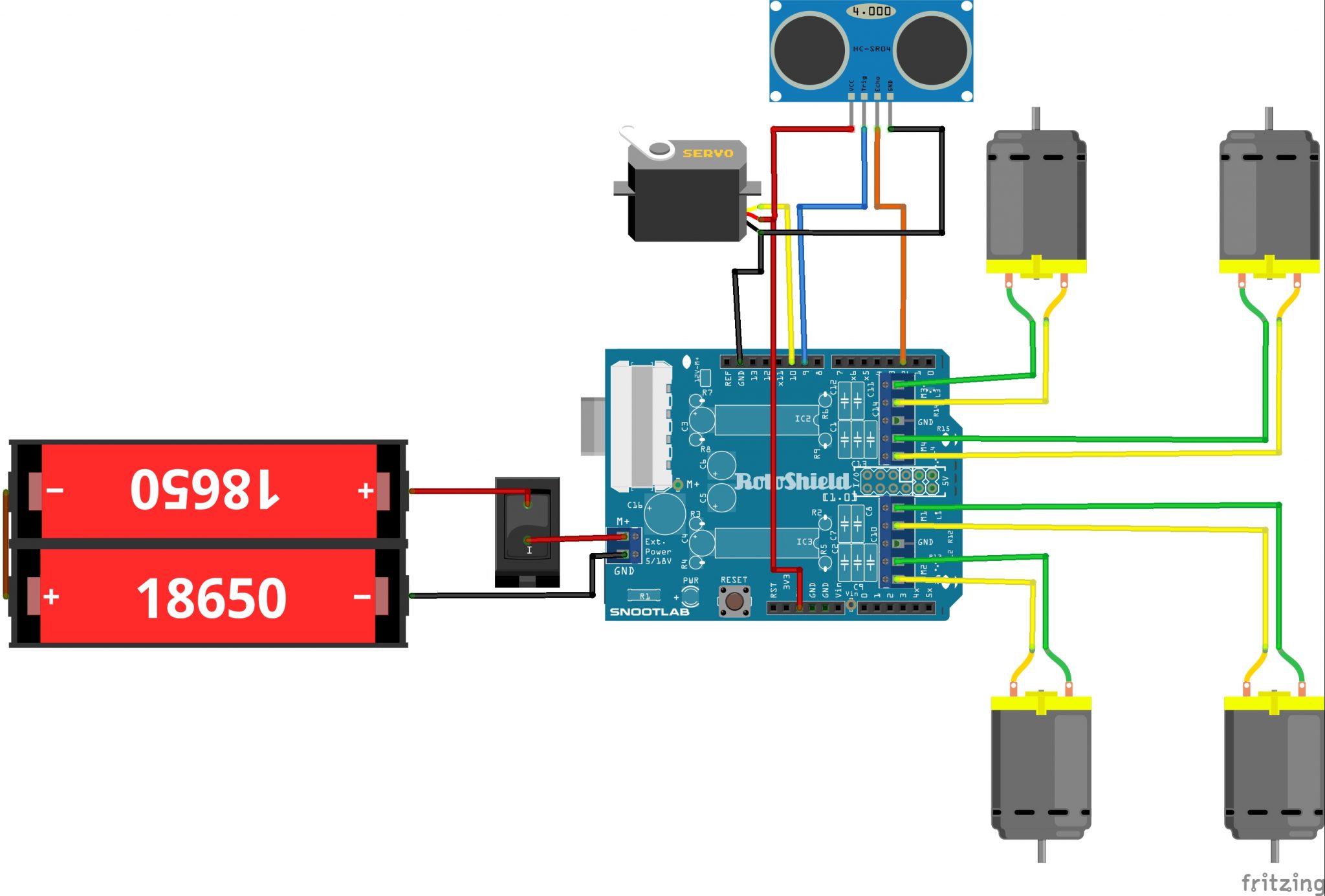 Construindo um veículo autônomo de 4 motores com Arduino